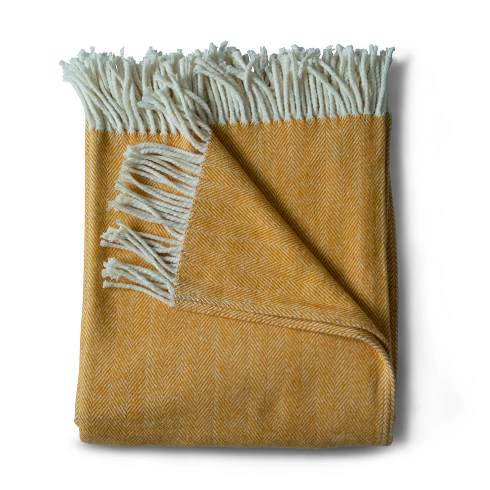 Evangeline Cotton Herringbone Throw Goldenrod – Thistle Hill
